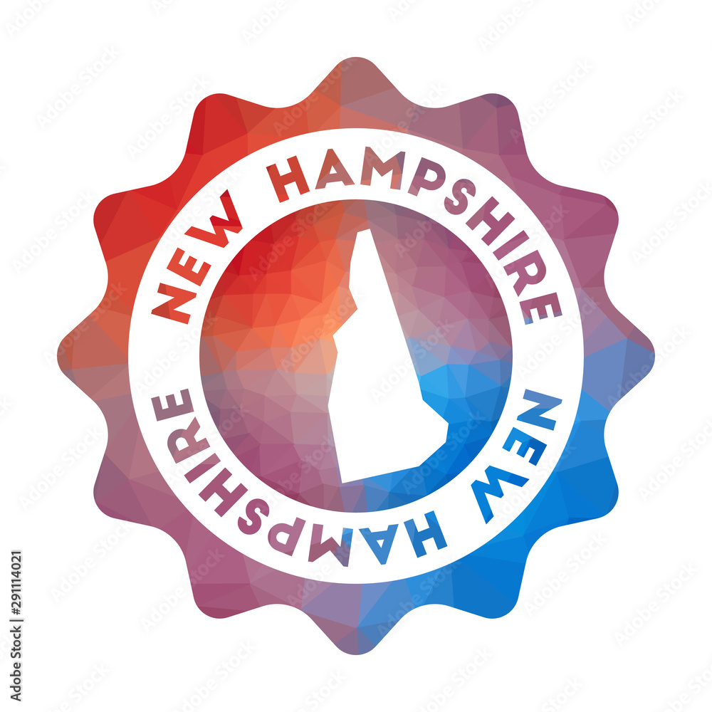 New Hampshire low poly logo. Colorful gradient travel logo of the us ...