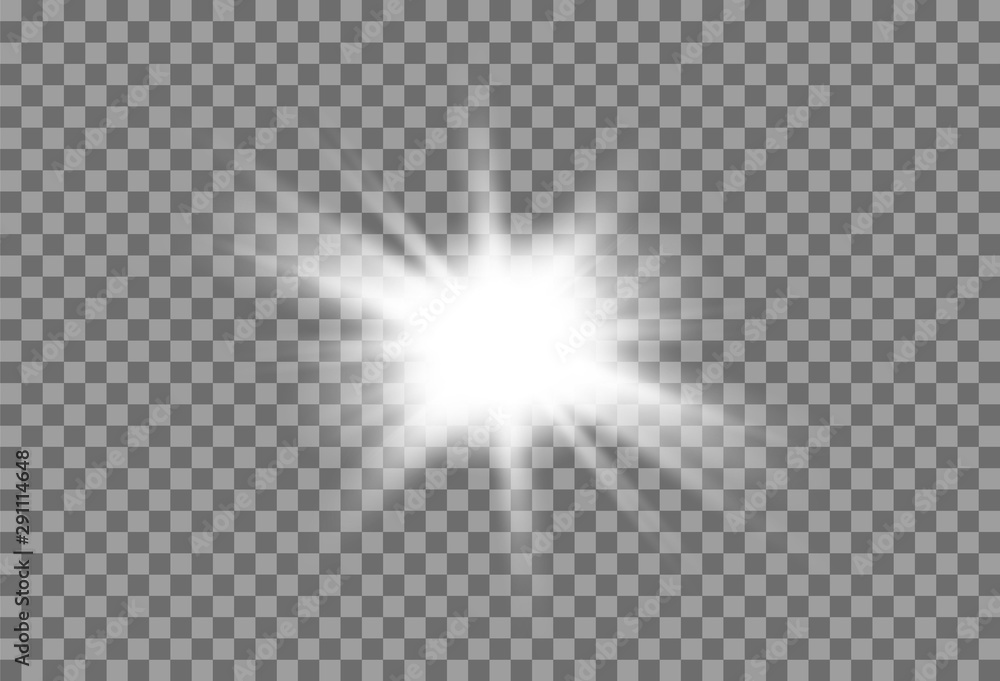 Glow light effect isolated on transparent background. Lens flare ...