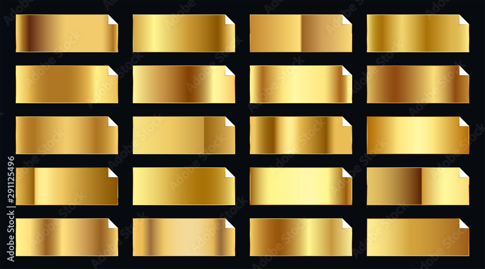precious golden gold gradients big premium set Stock Vector | Adobe Stock