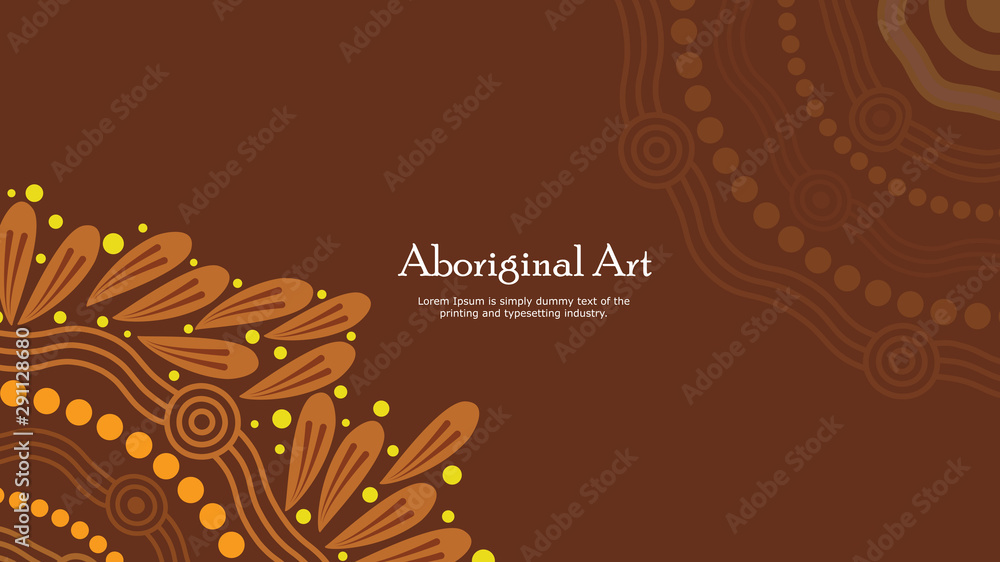 Aboriginal art vector banner with text. Stock Vector | Adobe Stock