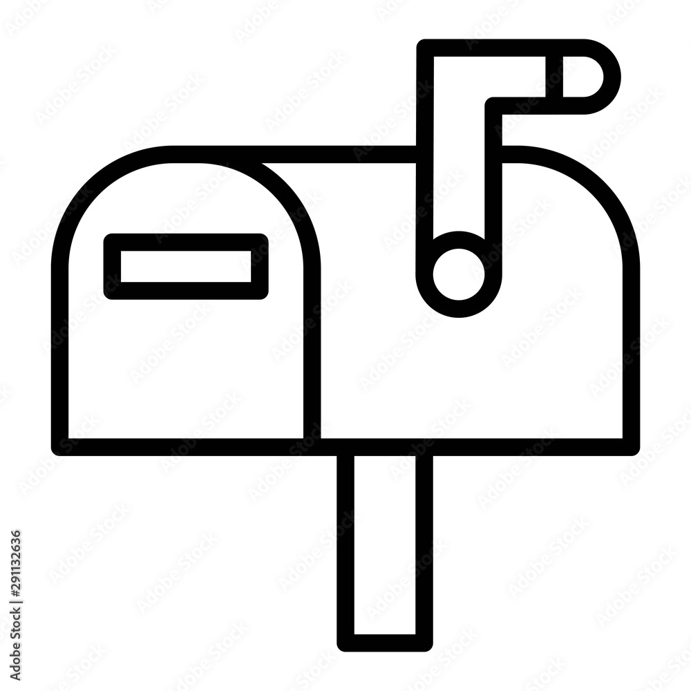 Mail box vector illustration in the flat style. Open red mail box with ...
