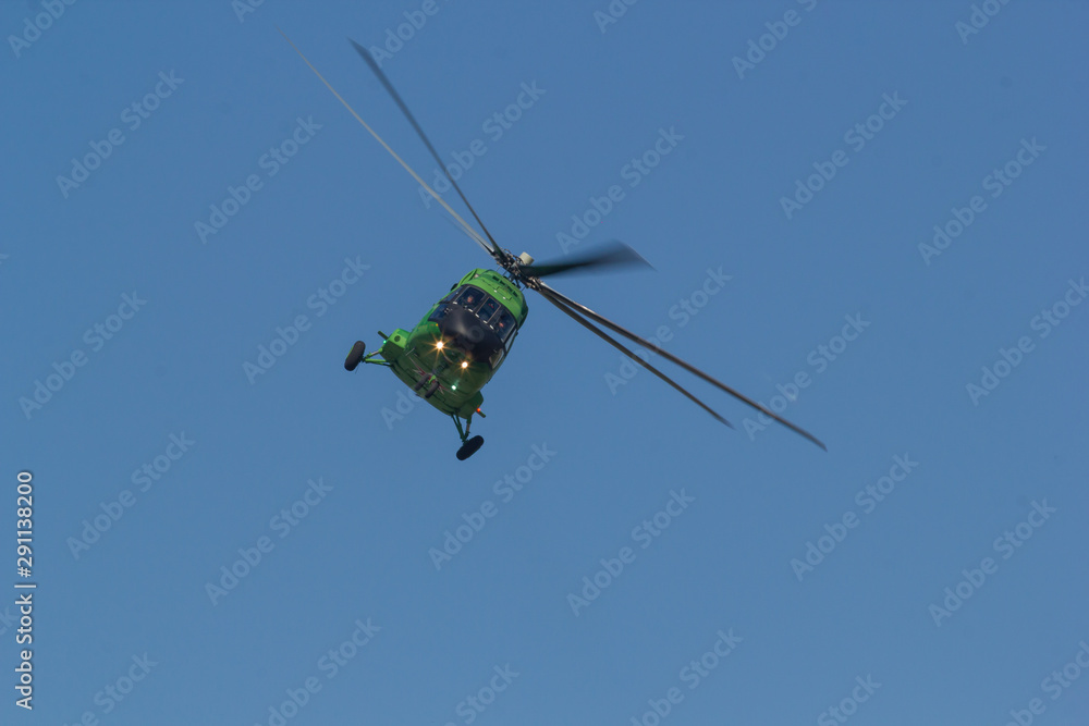 Lime Green Helicopter