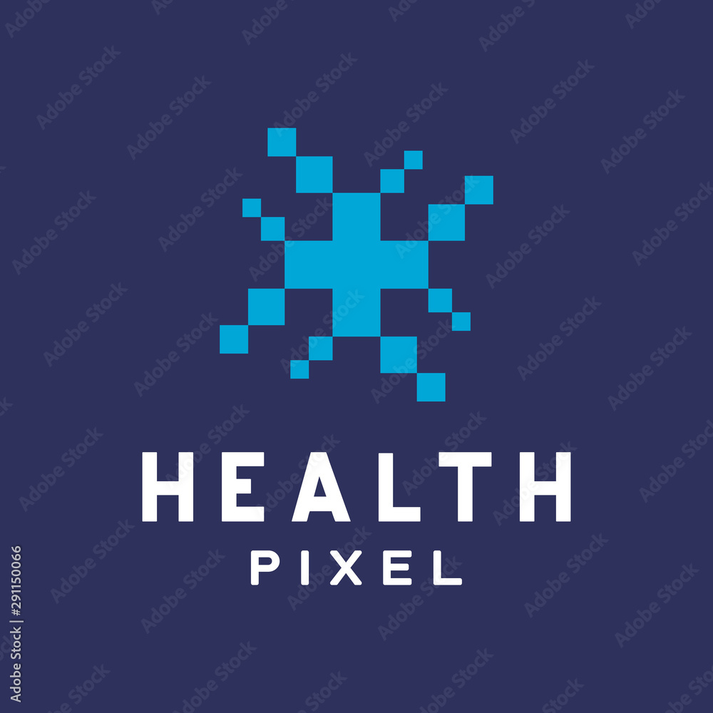 Health Medical Pixel Logo Design. Digital Icon. Modern Clinic Symbol ...