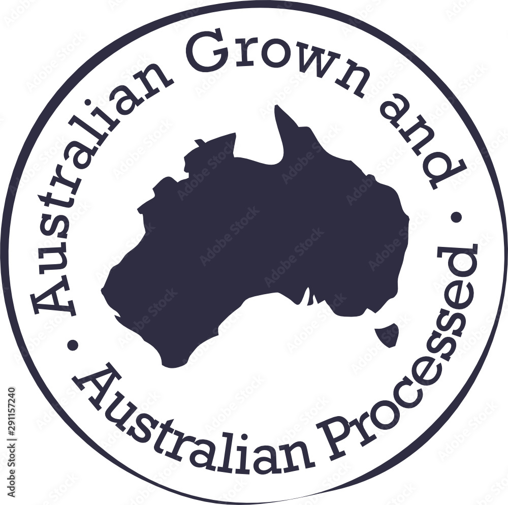 Australian Grown and Australian Processed Icon Map Stamp Label.svg ...