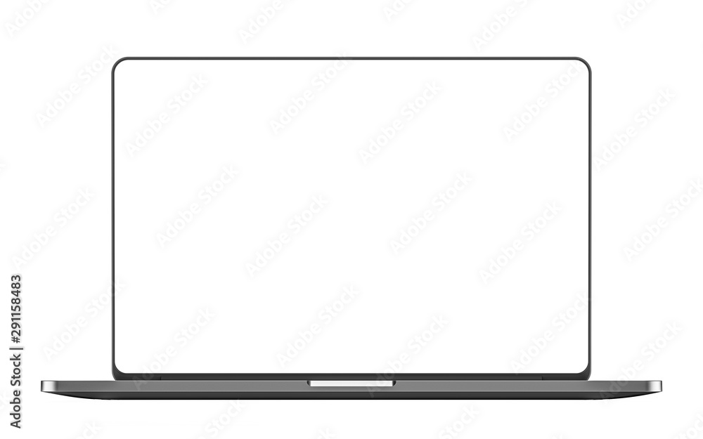 Laptop template isolated on white. Mockup. Stock Photo | Adobe Stock