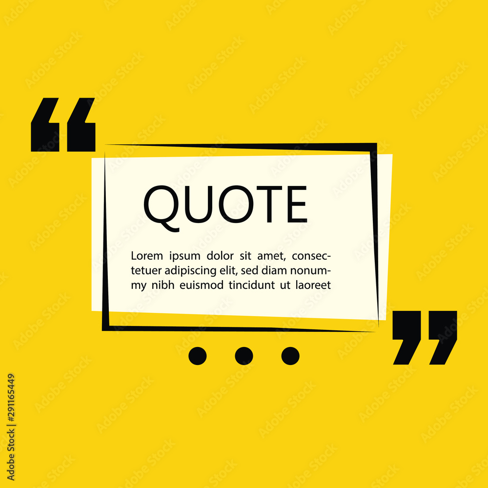 Vector illustration of quote template with text placeholder in trendy ...