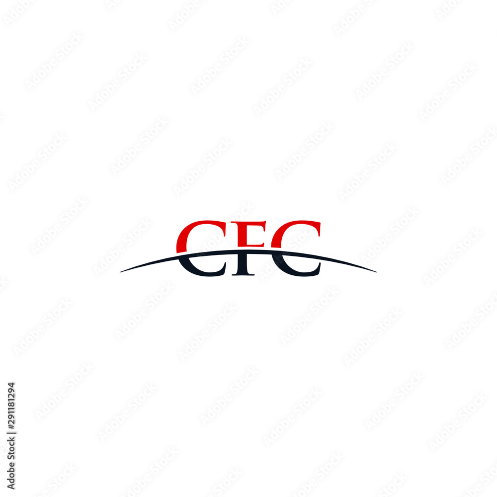 Initial letter CFC, overlapping movement swoosh horizon logo company ...