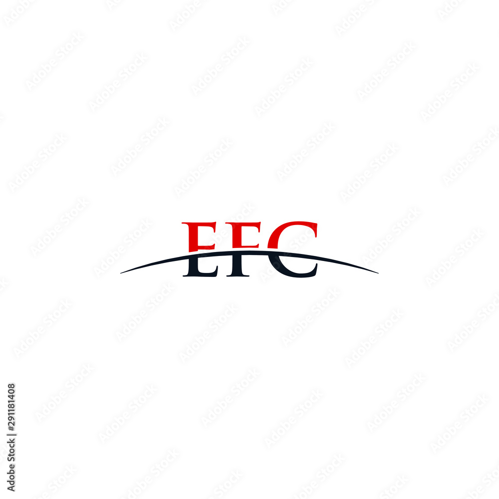 Initial letter EFC, overlapping movement swoosh horizon logo company ...