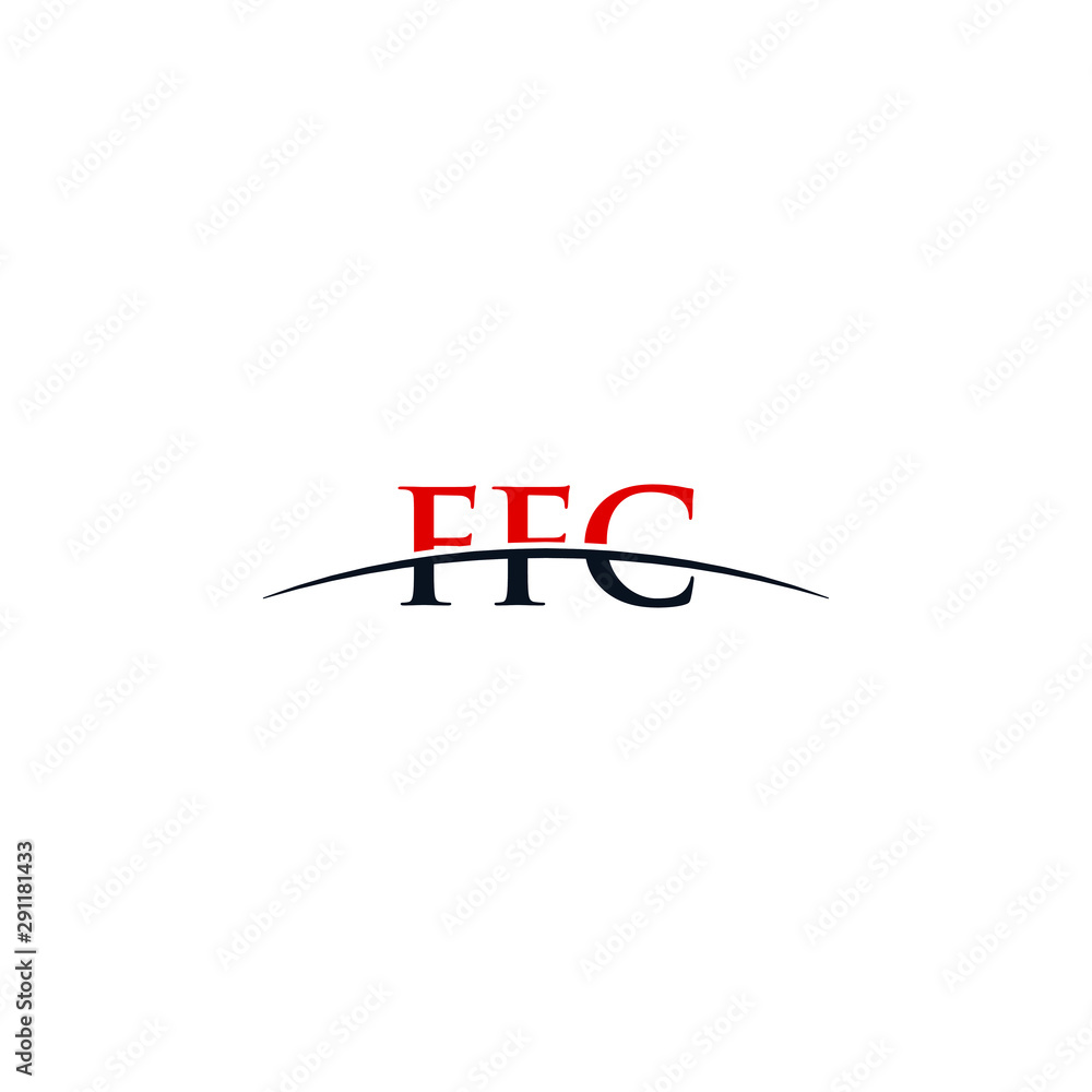 Initial letter FFC, overlapping movement swoosh horizon logo company ...