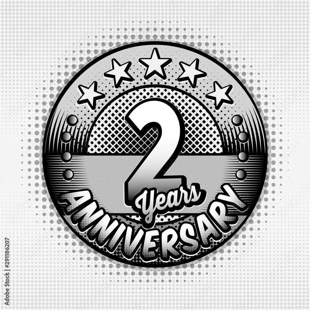 2nd anniversary logo. Two years celebrating anniversary logo. Vector ...