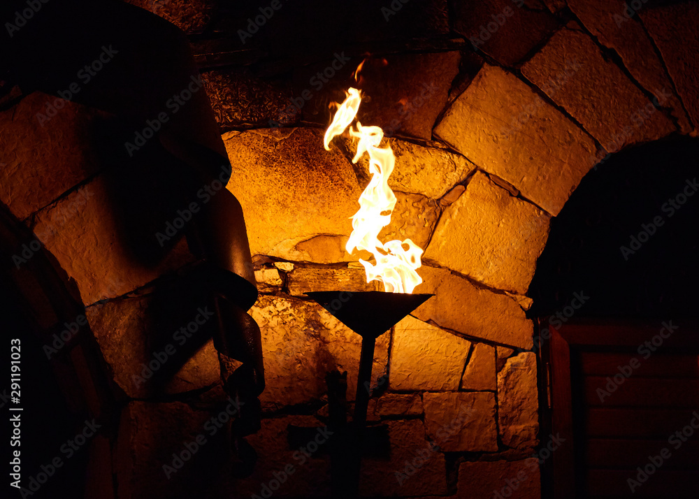 Flame from a torch Stock Photo | Adobe Stock