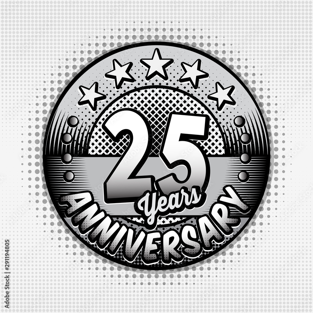 25th anniversary logo. Twenty-five years celebrating anniversary logo ...