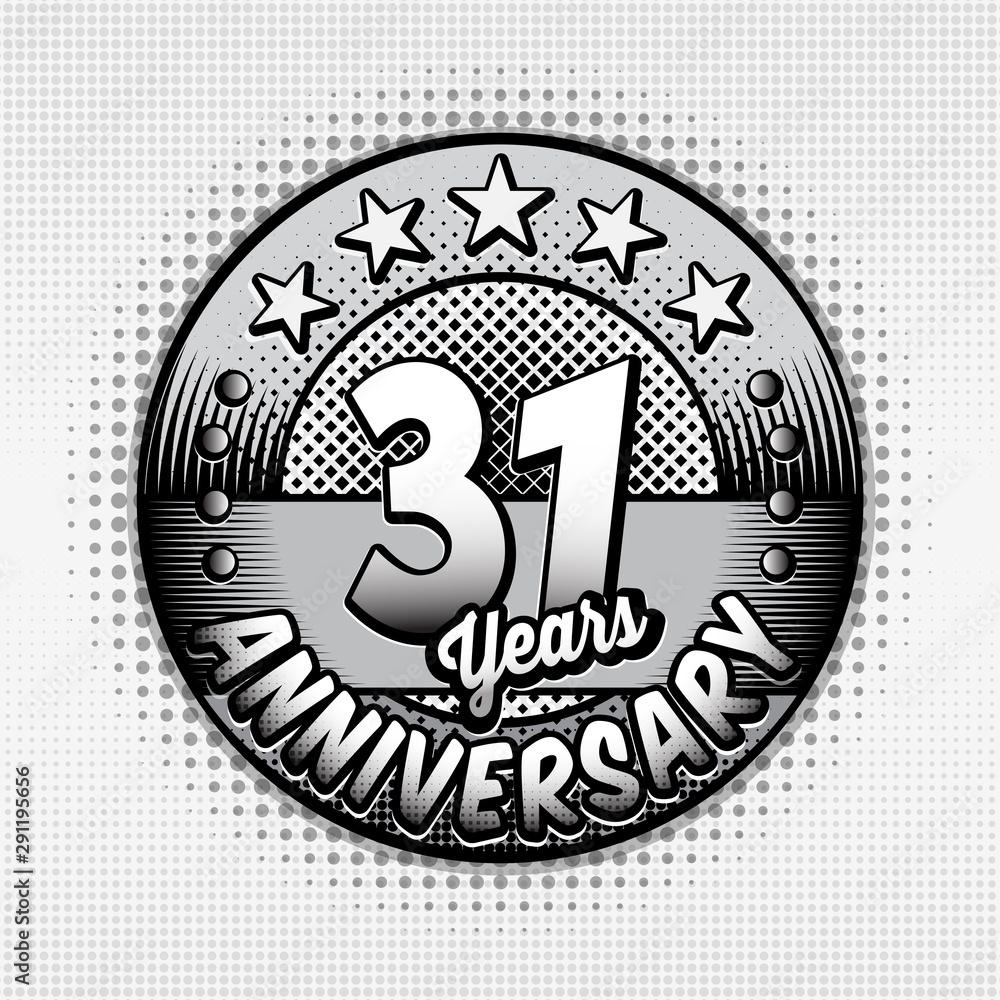 31st anniversary logo. Thirty-one years celebrating anniversary logo ...