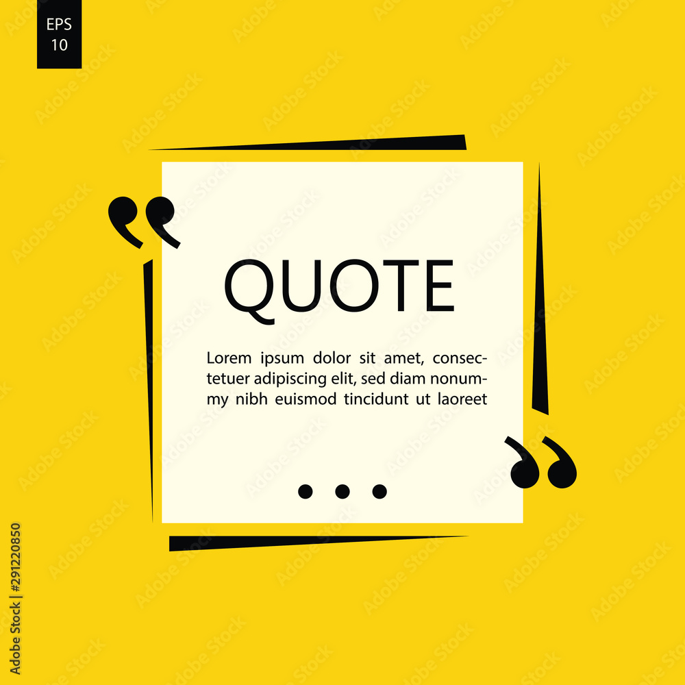 Vector illustration of typography design. Remark quote text box poster ...