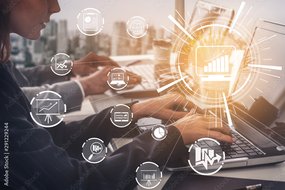 Digital Marketing Technology Solution for Online Business Concept ...