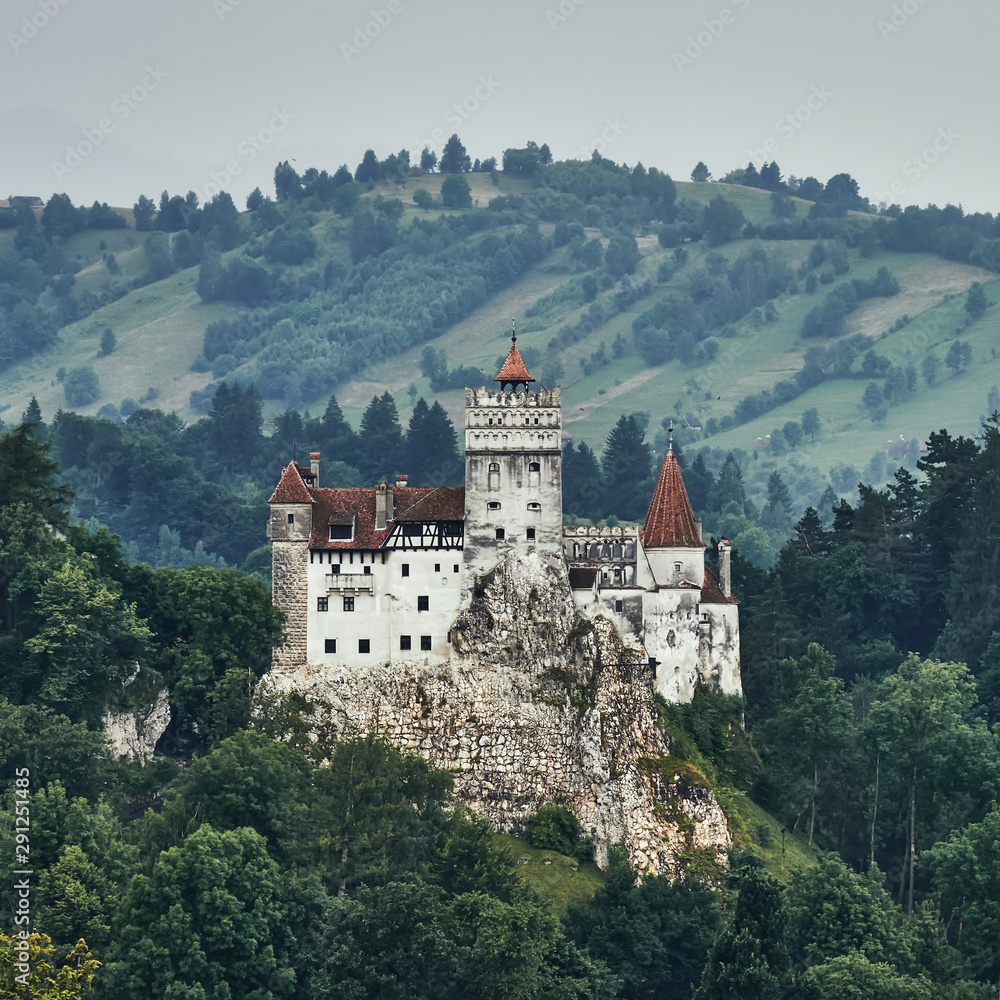 vista aerea del castillo de Bran, tambien conocido como el castillo de ...