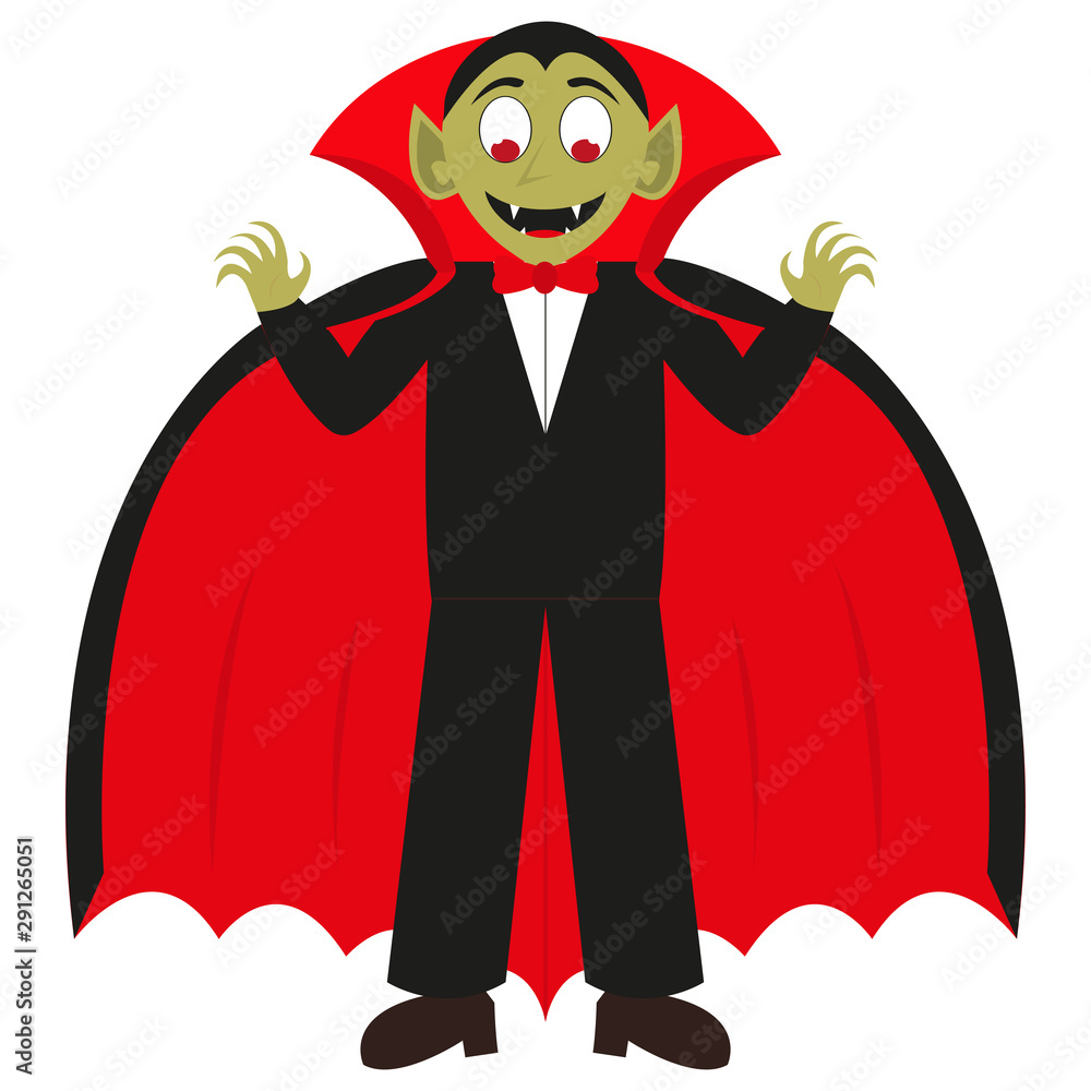 Cartoon vampire on a white background Stock Vector | Adobe Stock