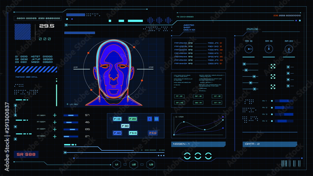 Vector illustration of Futuristic user interface information technology ...