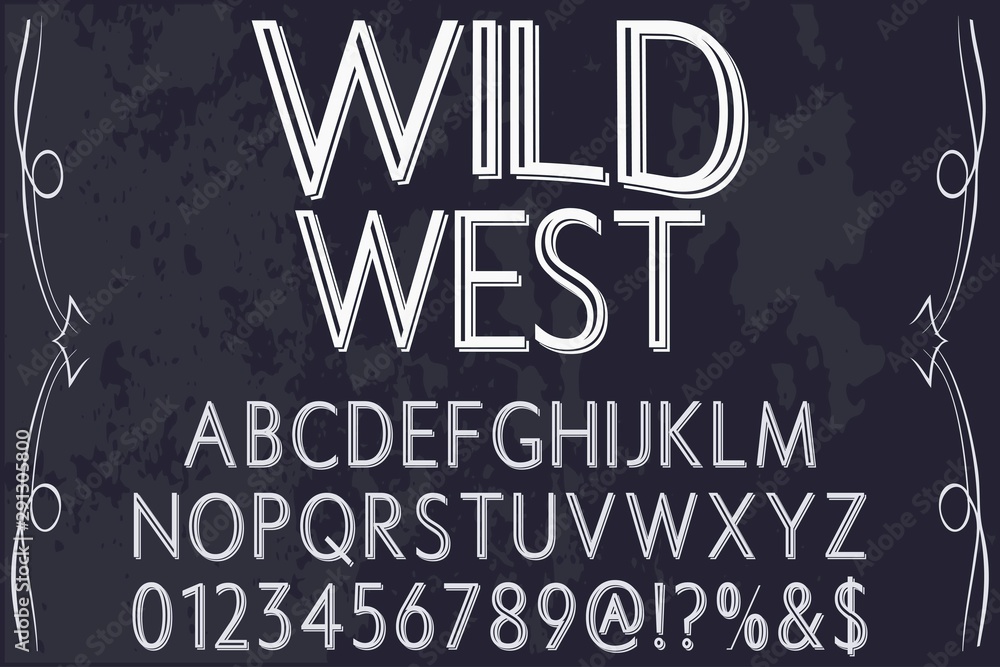 abc font handcrafted typeface vector vintage named vintage wild west ...
