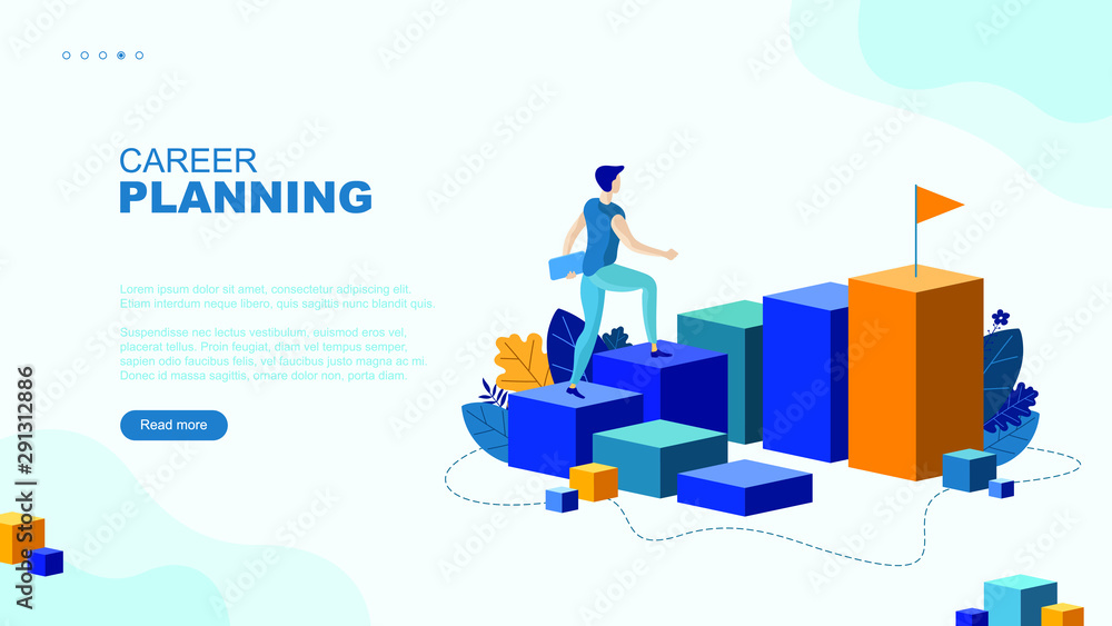Trendy flat illustration. Career planning page concept. Career ladder ...