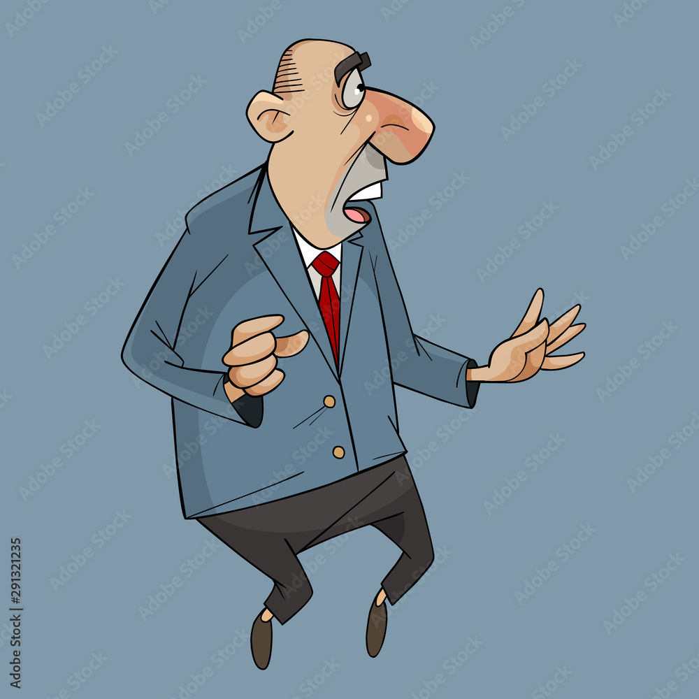 cartoon man in suit with tie scared Stock Vector | Adobe Stock