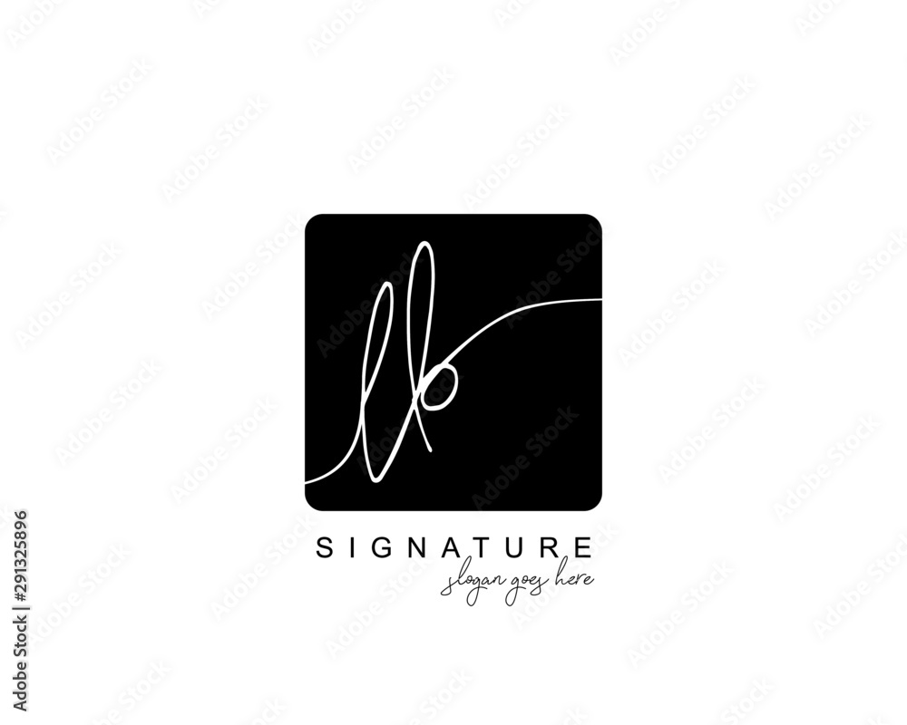 Initial LB beauty monogram and elegant logo design, handwriting logo of ...