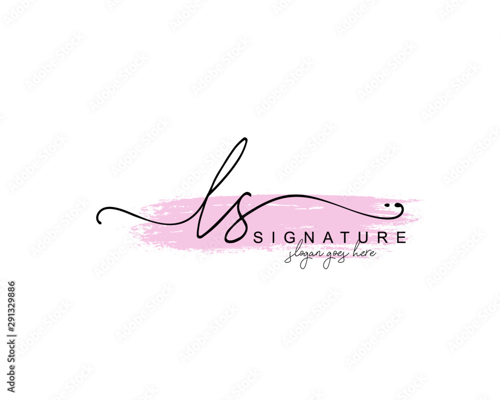 Initial LS beauty monogram and elegant logo design, handwriting logo of initial signature ...