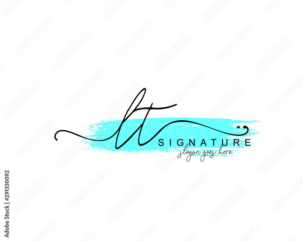 Initial LT beauty monogram and elegant logo design, handwriting logo of ...