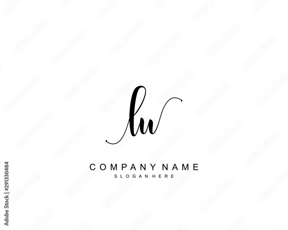 Initial LU beauty monogram and elegant logo design, handwriting logo of ...