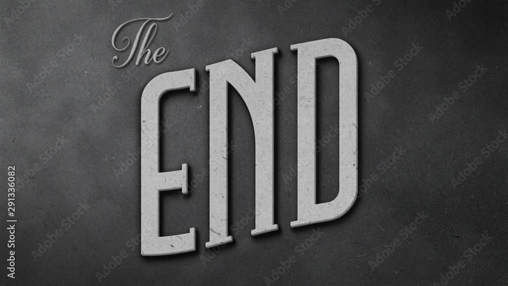 Vintage The End Movie Screen/ 4k animation of a super elegant vintage ...