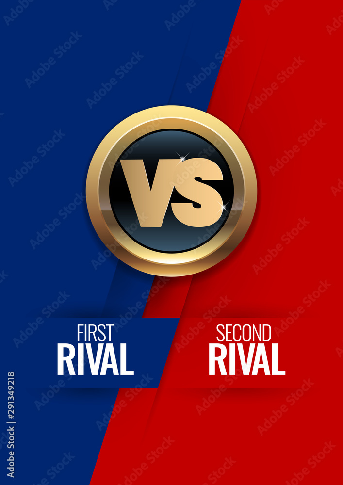 Versus sign. gold 3d symbol. Poster template. Vector illustration Stock ...