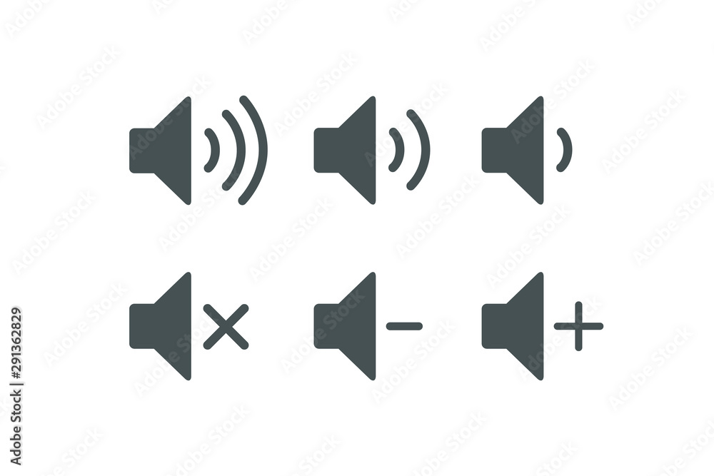 Sound Music icons set. Audio icons. Sound buttons. Vector illustration ...