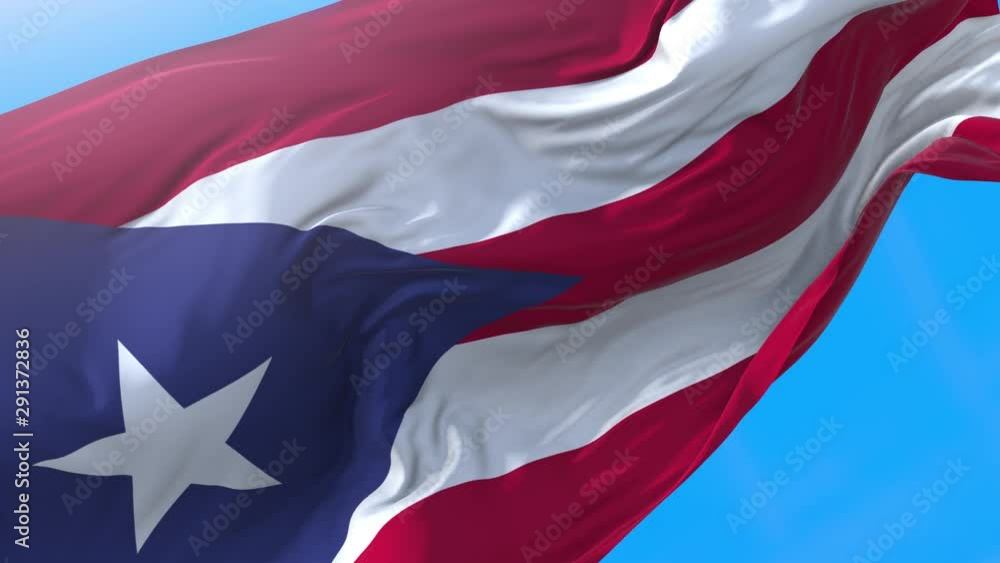 Puerto Rico flag video waving in wind 4K. Realistic Puerto Rican ...