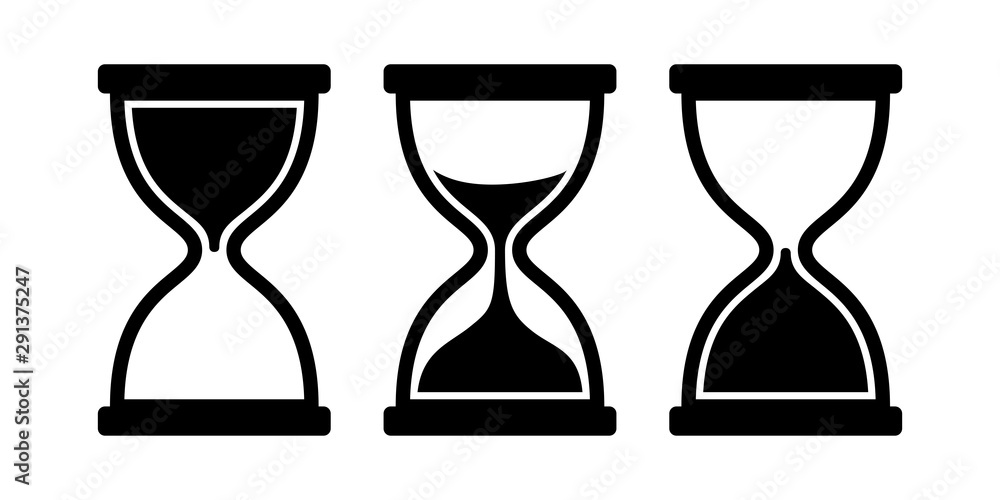Set of sand clock. Vector icons on white background. Stock Vector | Adobe Stock