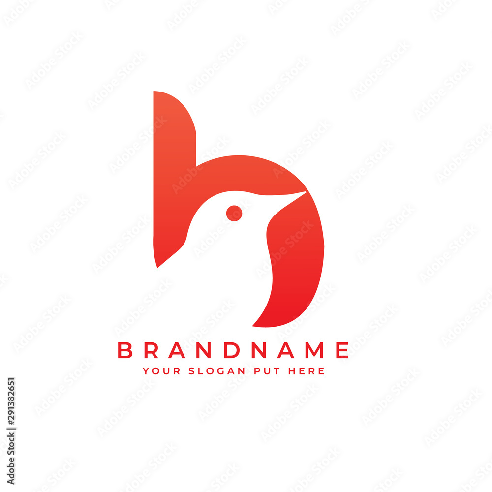 Letter B Or H bird logo design template vector Stock Vector | Adobe Stock