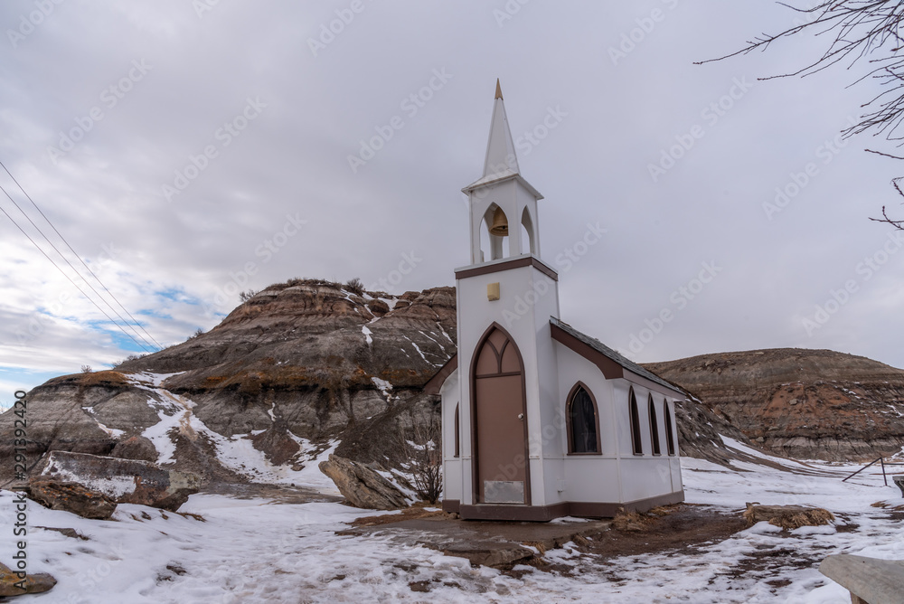 Drumheller's Tiny Church, originally built in 1968, this famous tiny ...