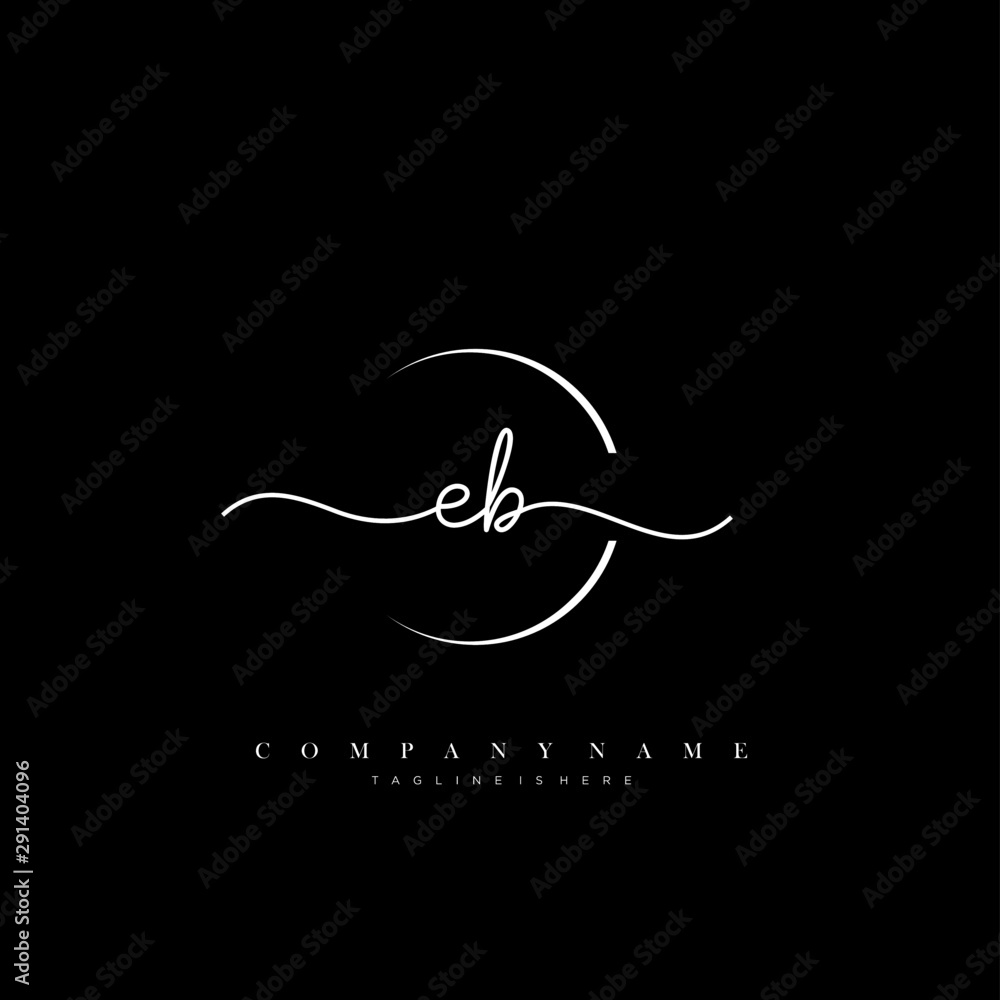 Vetor de EB initial handwriting logo template vector. do Stock | Adobe ...