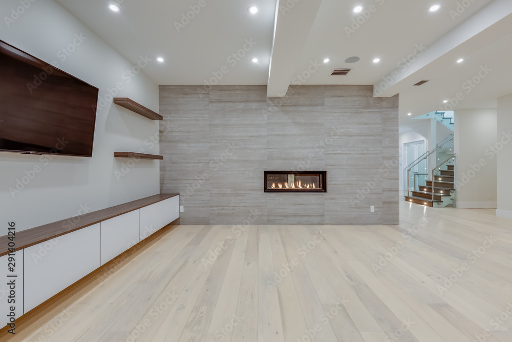 Interior design of a modern living room in the newly built house or ...