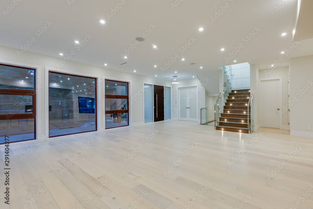 Interior design of a modern living room in the newly built house or ...