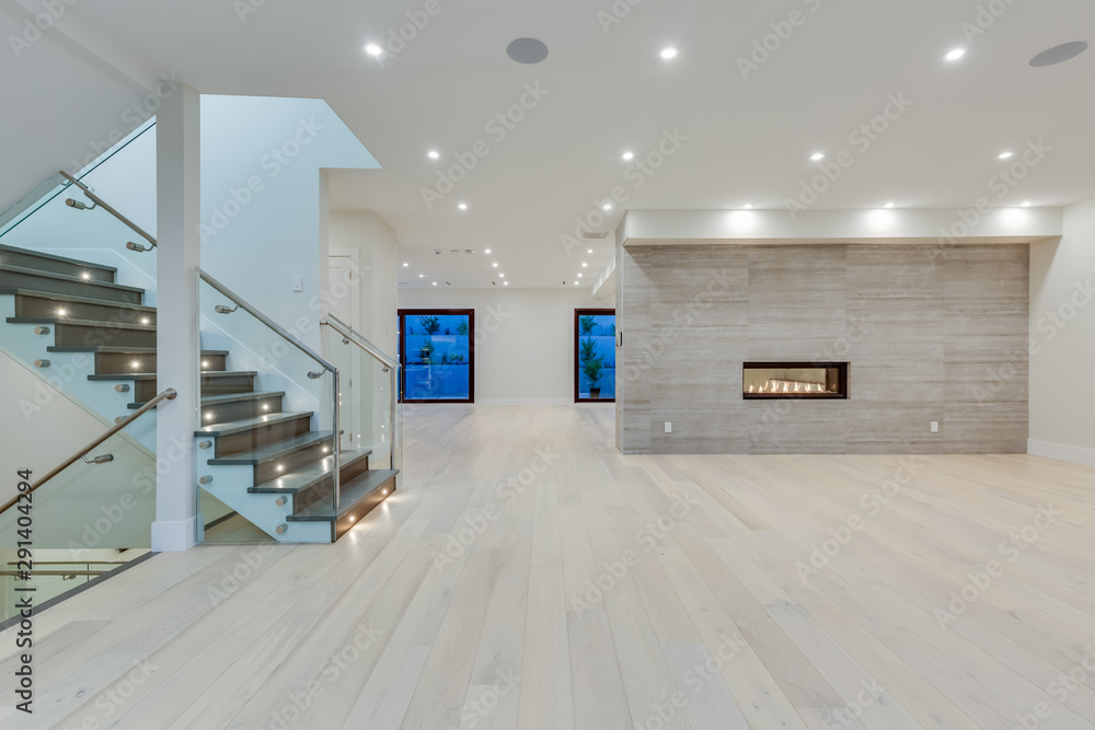 Interior design of a modern living room in the newly built house or ...