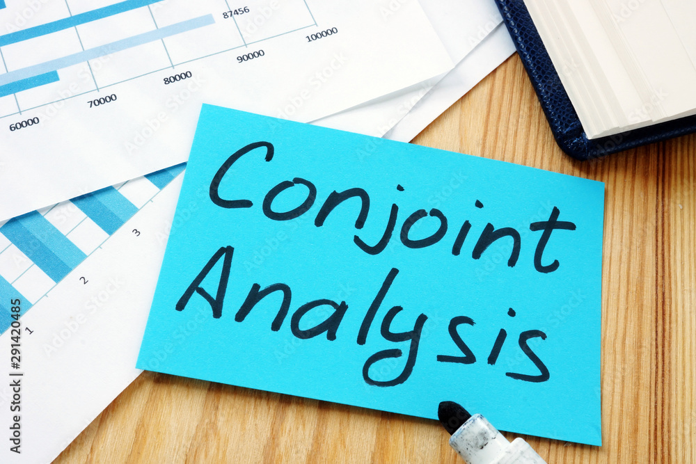 Conjoint Analysis sign and business charts. Stock Photo | Adobe Stock