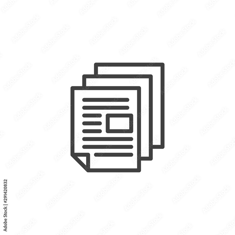 Document files line icon. linear style sign for mobile concept and web ... Document files line icon. linear style sign for mobile concept and web ...