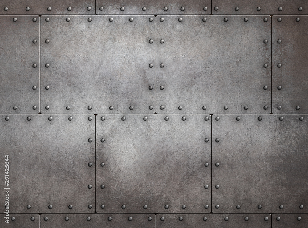 Rustic steampunk metal background 3d illustration Stock Illustration ...