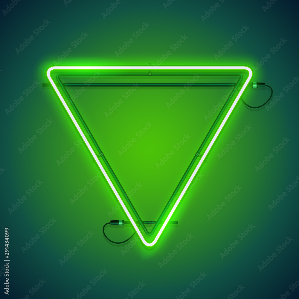 Triangular green neon frame makes it quick and easy to customize your ...