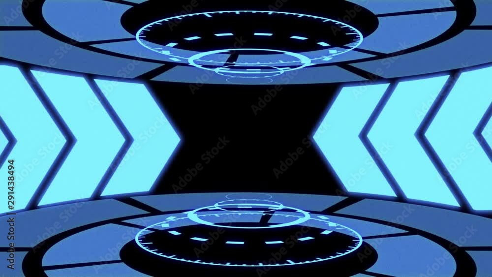 Futuristic Loading screen HUD in High tech lab base with 3D movement ...