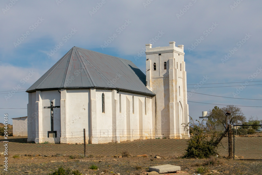 The historic settlement of Klipplaat in the arid Karoo region of South ...