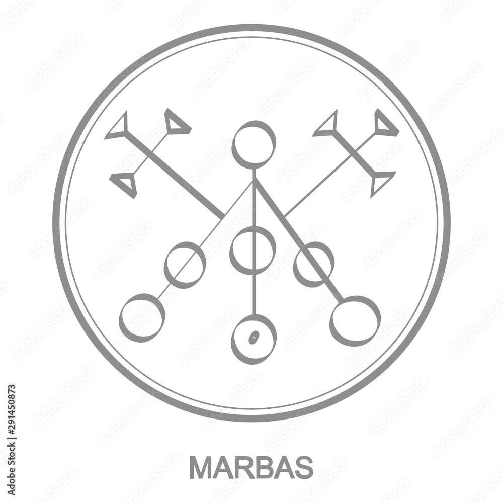 Vector icon with symbol of demon Marbas. Sigil of Demon Marbas Stock ...