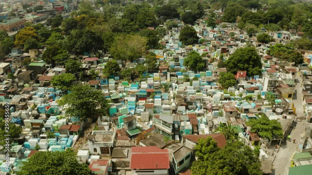 City cemetery in Manila, view from above.City of Manila, in sunny ...