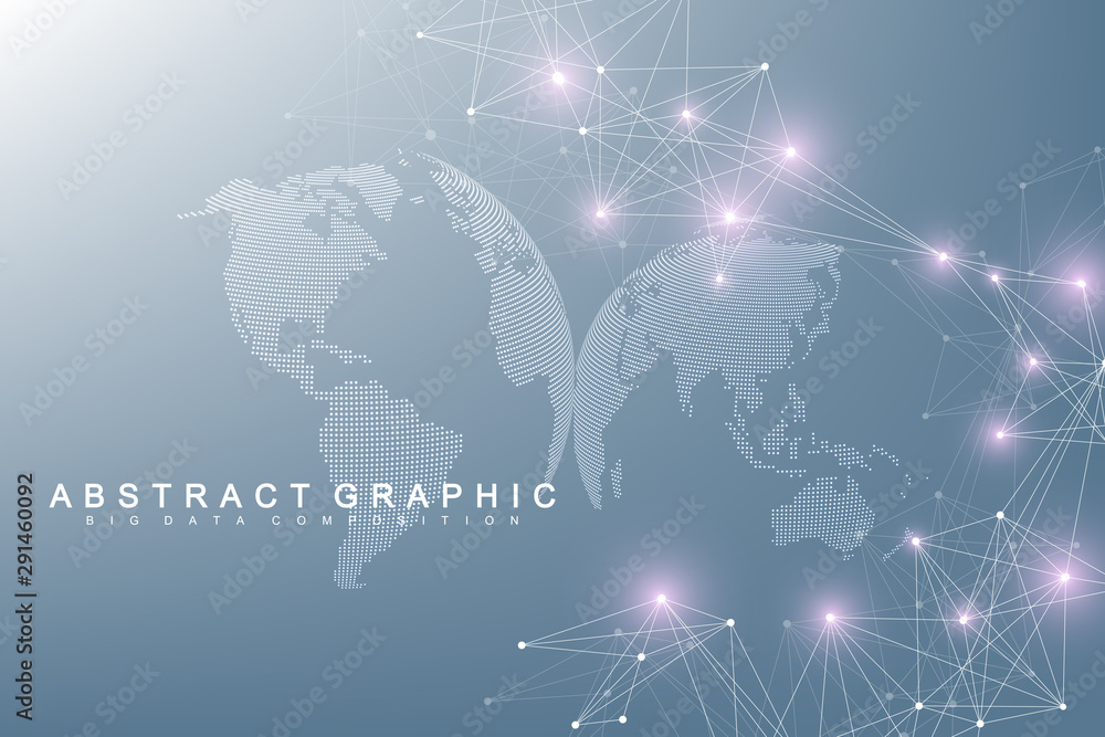 Big data visualization. Geometric abstract background visual ...