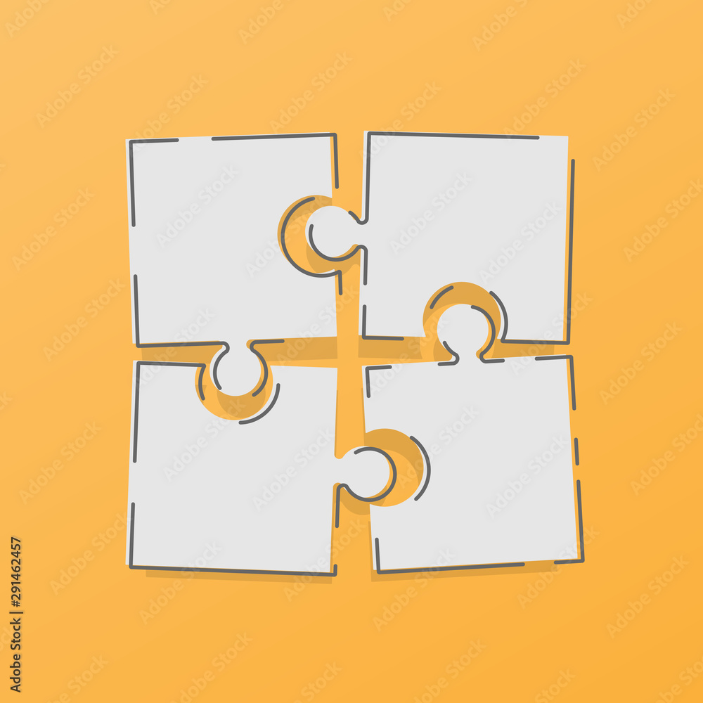 Puzzle infographic concept. Template for business project. Diagram with ...